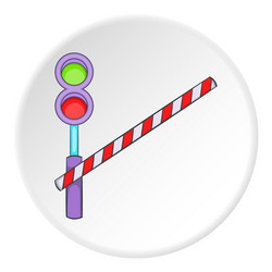 Rail crossing signal icon simple style Royalty Free Vector