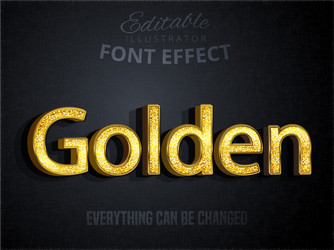 Golden star text editable font effect Royalty Free Vector