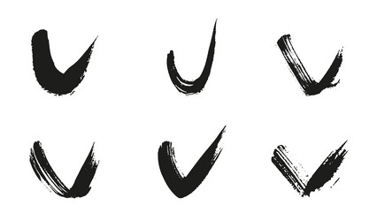 Check mark brush stroke black grunge checkmark Vector Image