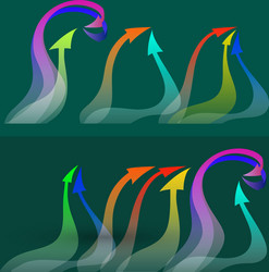 Set of colorful twisted arrows Royalty Free Vector Image