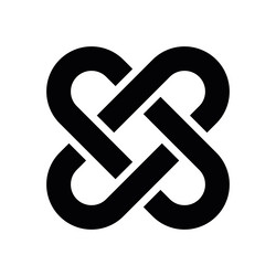 Two intertwined loops sign Royalty Free Vector Image