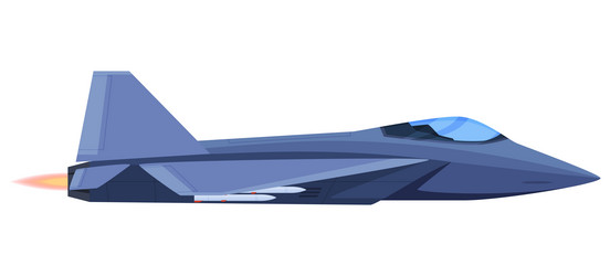 Fighter aircraft with tapered wings Royalty Free Vector