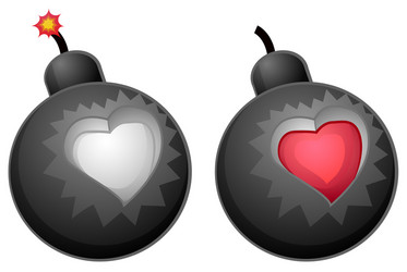 Cartoon scared bomb character with wick or fuse Vector Image