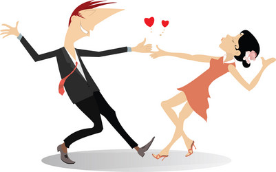 Young couple ballet dancers Royalty Free Vector Image