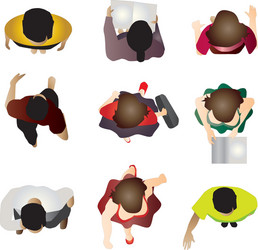 People sitting top view set 6 Royalty Free Vector Image