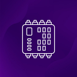 Plc line icon programmable logic controller Vector Image