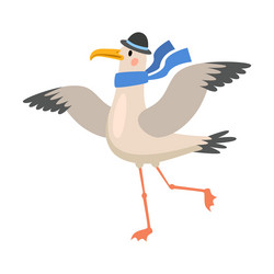 Seagull captain smoking a pipe cartoon Royalty Free Vector