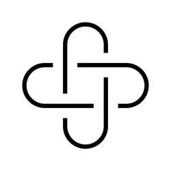 Two intertwined loops sign Royalty Free Vector Image