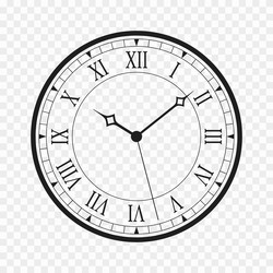 Vintage clock with roman numerals isolated Vector Image