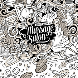Cartoon cute doodles hand drawn massage Royalty Free Vector