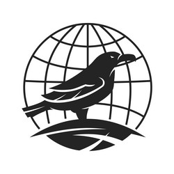 Crow logo template isolated brand identity icon Vector Image