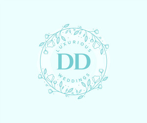 Dd initials letter wedding monogram logos Vector Image