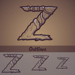 Z letter medieval gothic initial blackletter Vector Image