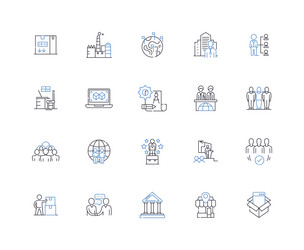 Company governance line icons collection Vector Image