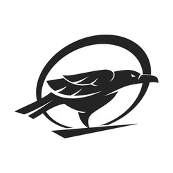 Crow logo template isolated brand identity icon Vector Image