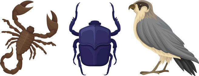Desert living creatures and wild animal set Vector Image