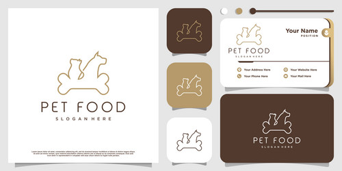 Pet food icon logo design with creative element Vector Image