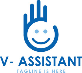 Support virtual assistant logo Royalty Free Vector Image