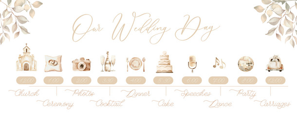 Wedding timeline menu on day our Royalty Free Vector Image