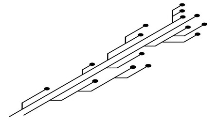 Isometric printed circuit board pcb tracks Vector Image