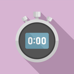 Stop clock icon flat stopwatch timer Royalty Free Vector