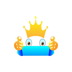 Thumb emoticon banner and ribbon image Royalty Free Vector