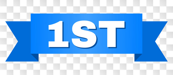 Blue stripe with 1st place text Royalty Free Vector Image