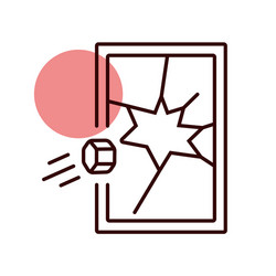 Broken store flat icon protest strike Royalty Free Vector