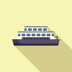 Ferry boat dock icon flat water sea Royalty Free Vector