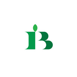 Green round bold icon for letter b Royalty Free Vector Image