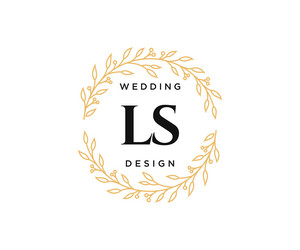 Ls initials letter wedding monogram logos Vector Image