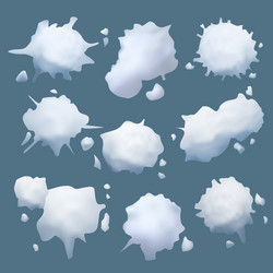 Snowball splatter set Royalty Free Vector Image