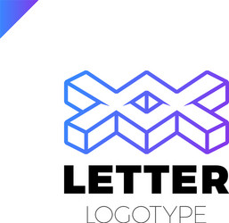 Two or double isometric letter x logo icon design Vector Image
