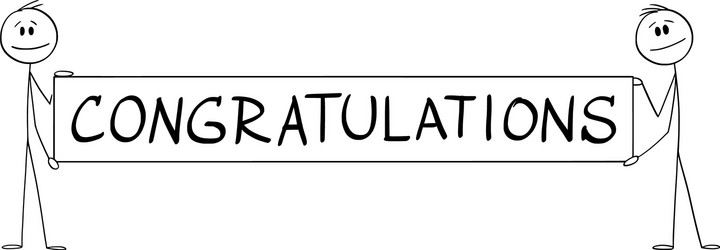 Congratulations lettering greeting sign Royalty Free Vector