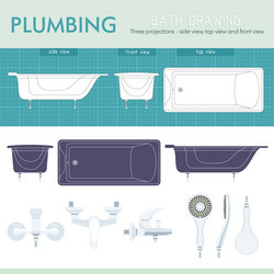 Toilet bowl outline front side and top view Vector Image