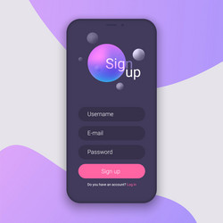 Mobile app ui sign in and sign up screens mockup Vector Image