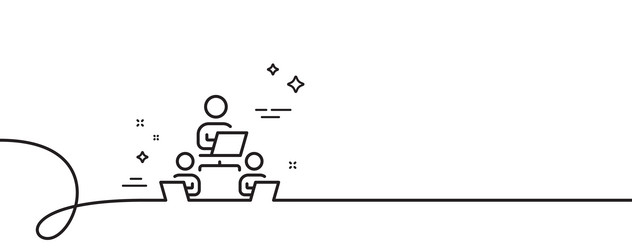 Delegate work line icon teamwork share sign Vector Image