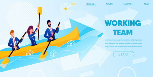 Team boat together business teamwork leadership Vector Image