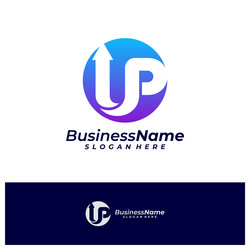 Letter up logo design template initial up logo Vector Image