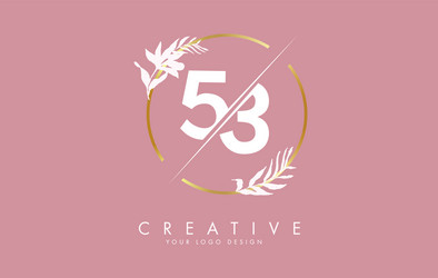 Numbers 35 3 5 logo design with golden circle Vector Image
