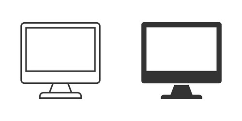 Desktop computer simple icon Royalty Free Vector Image