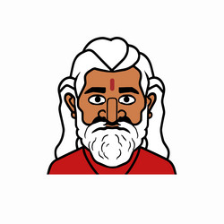 Indian old sadhu cartoon character flat design Vector Image