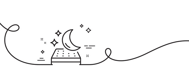 Mattress line icon night sleep bed rest sign Vector Image