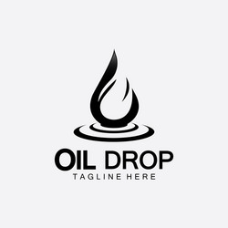 Hair oil essential logo with drop Royalty Free Vector Image