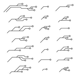Set of printed circuit board pcb tracks Royalty Free Vector