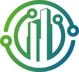 Tech city logo template creative building logo Vector Image