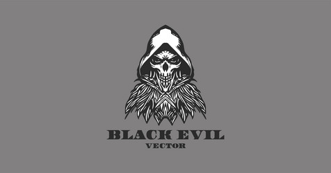 Black and white ink mystical sticker angel death Vector Image