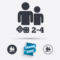Board games sign icon 2-4 players symbol Vector Image