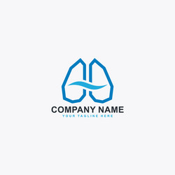 Breathe logo design lungs care clinic Royalty Free Vector