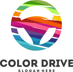 Colorful drive logo template designs Royalty Free Vector